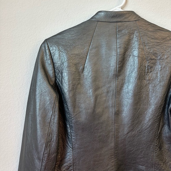 BCBGMaxAzria | Jackets & Coats | Bcbg Maxazria Y2k Silver Leather ...